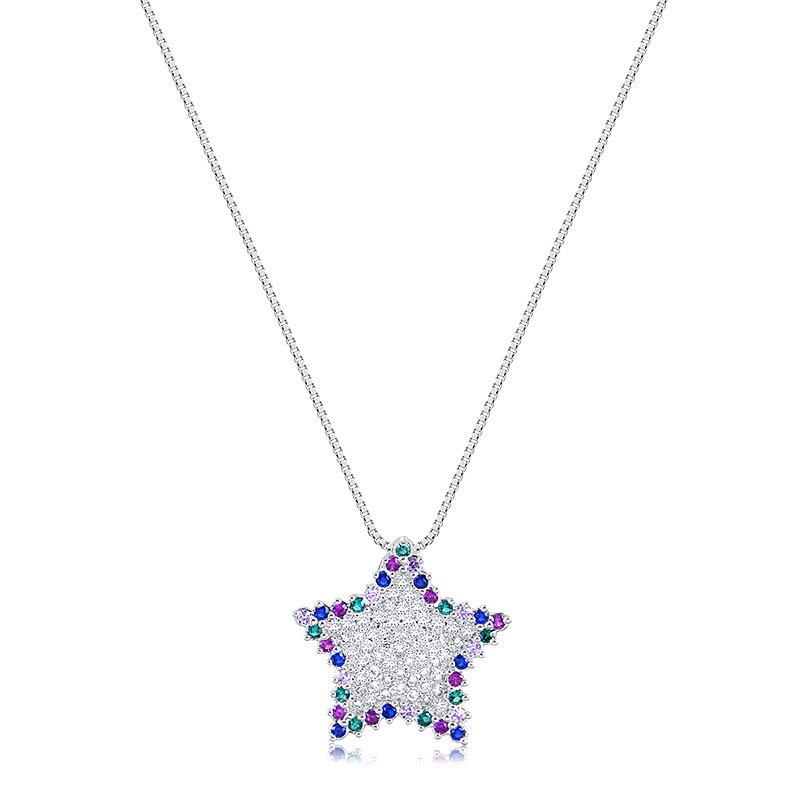 Styllus Semijoias - CORDAO B PRATA VENEZ ESTRELA PED CLORIDA