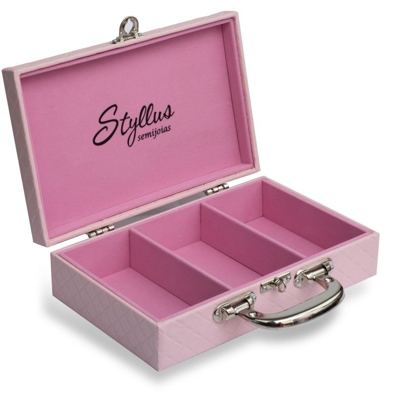Styllus Semijoias - Maleta Rosa Quadriculada (Média)