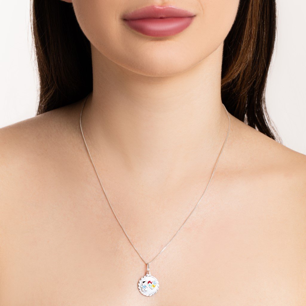 Styllus Semijoias - Pingente de Prata 925 Meda Simb Autismo Menino (1,5cm)